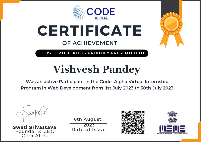 Vishvesh Pandey on LinkedIn: #codealpha #webdevelopment #github # ... Vishvesh Pandey on LinkedIn: #codealpha #webdevelopment #github # ...