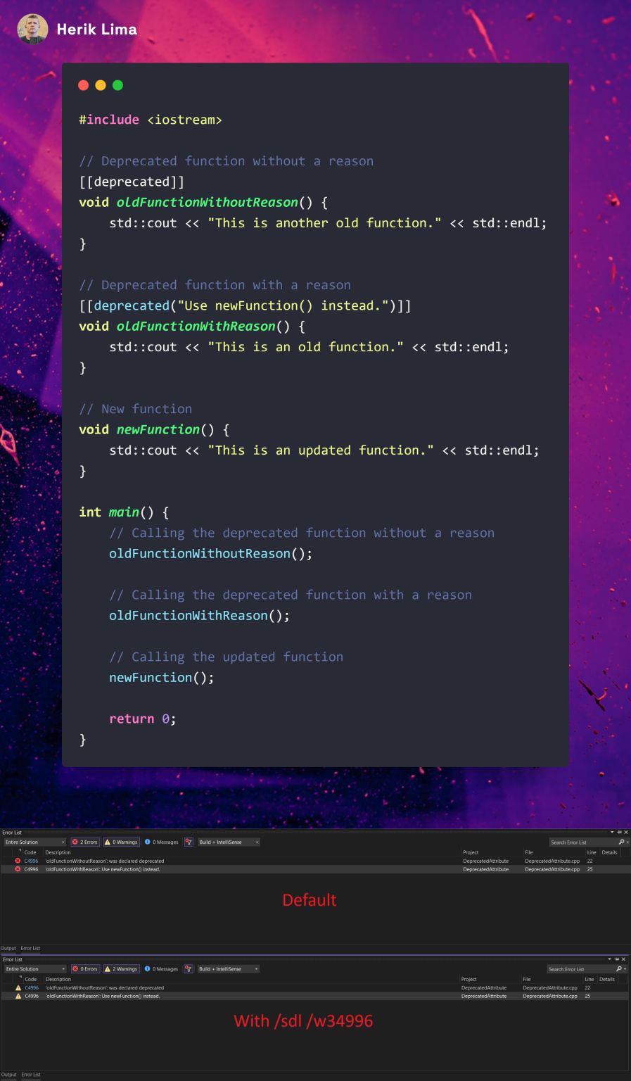 Herik Lima on LinkedIn: #programming #cplusplus #deprecated #coding # ... Herik Lima on LinkedIn: #programming #cplusplus #deprecated #coding # ...