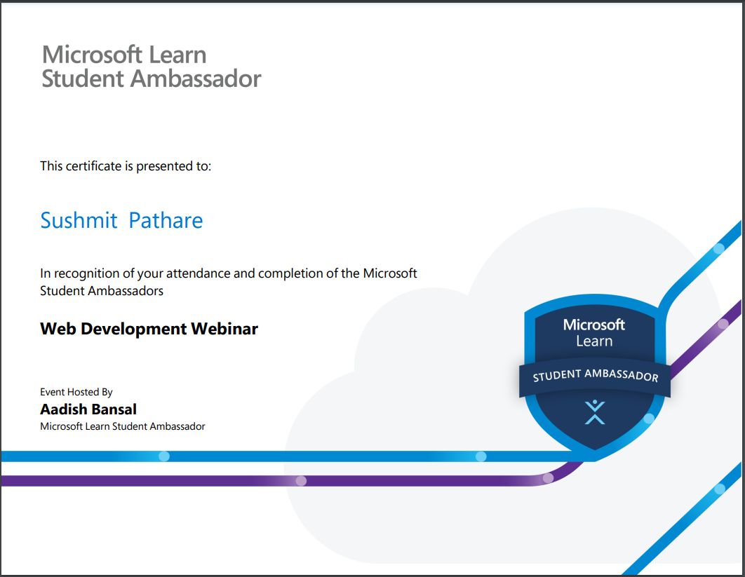 Sushmit Pathare on LinkedIn: #microsoftlearn #studentambassador # ... Sushmit Pathare on LinkedIn: #microsoftlearn #studentambassador # ...
