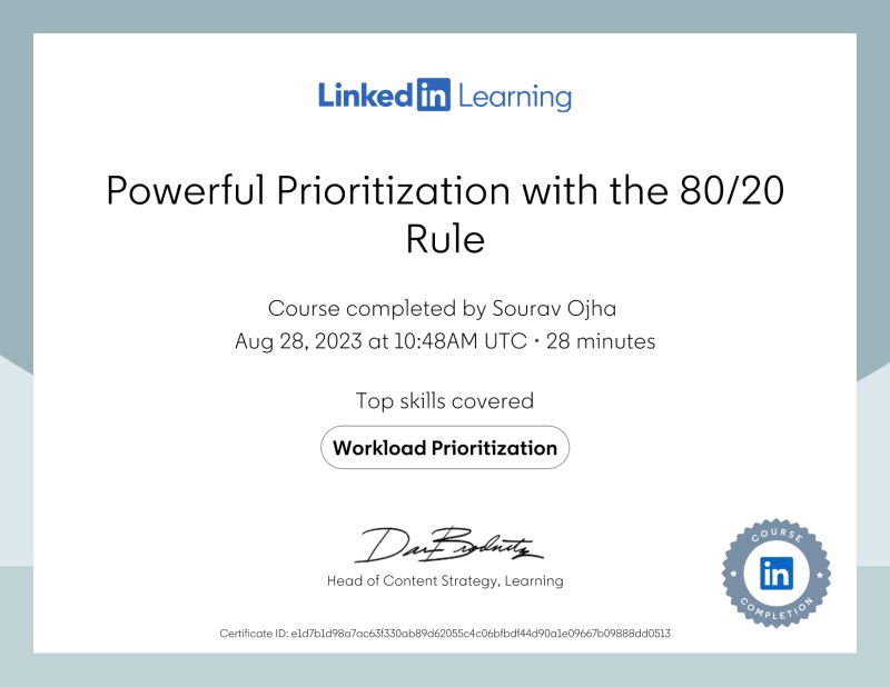 Sourav Ojha on LinkedIn: Certificate of Completion Sourav Ojha on LinkedIn: Certificate of Completion