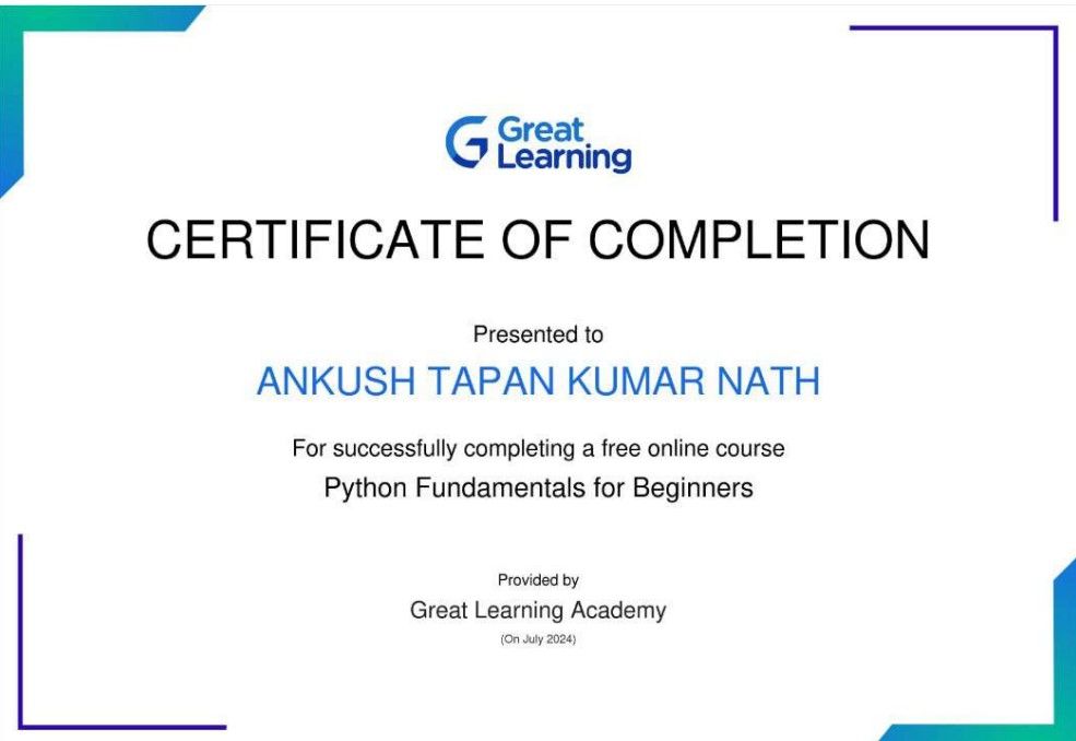 ANKUSH NATH on LinkedIn: #python #coding #professionaldevelopment ANKUSH NATH on LinkedIn: #python #coding #professionaldevelopment