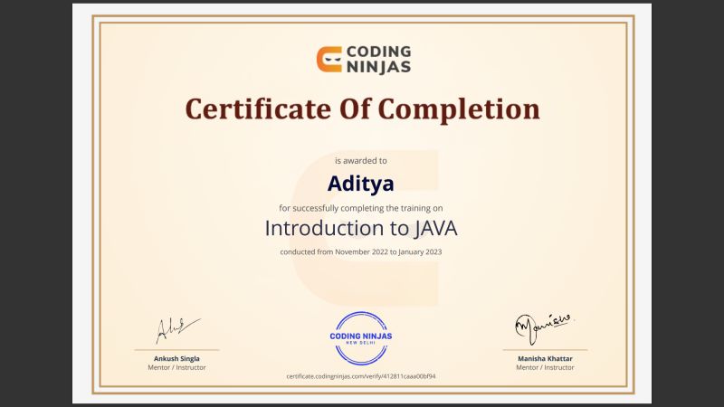 Aditya Bakshi on LinkedIn: I like share certificate thank you Coding ... Aditya Bakshi on LinkedIn: I like share certificate thank you Coding ...