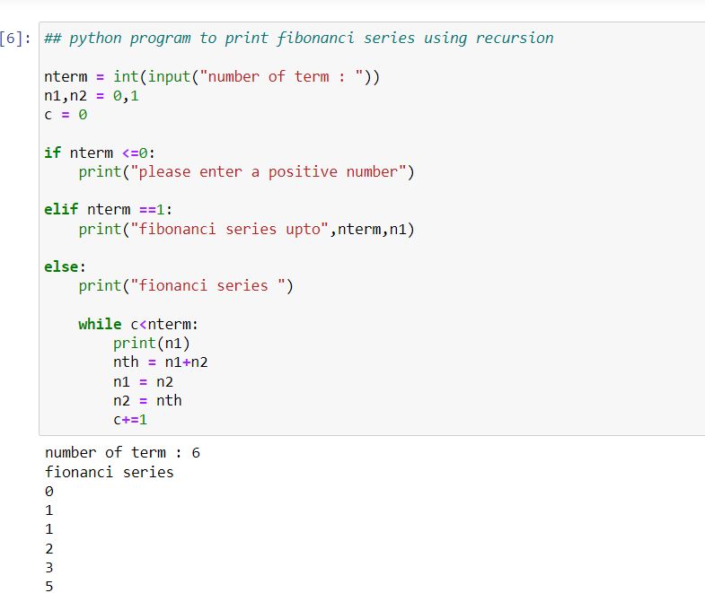 Rohit sahu on LinkedIn: fibonanci series using recursion in python language Rohit sahu on LinkedIn: fibonanci series using recursion in python language