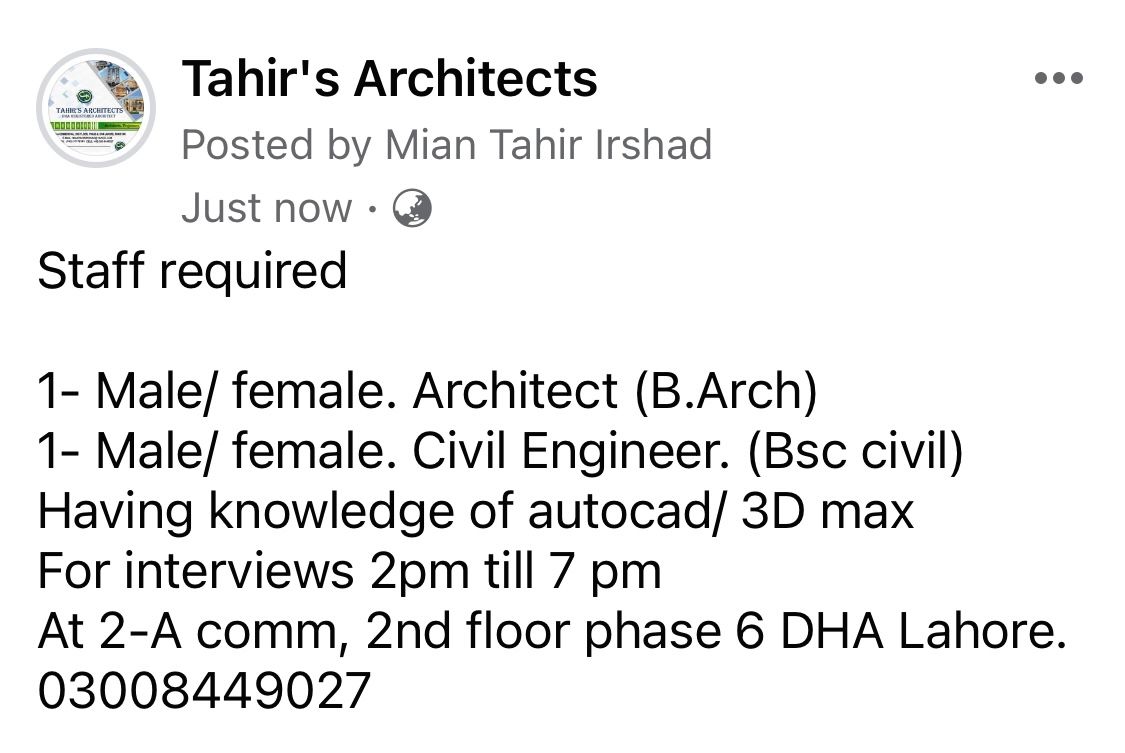 Mian Tahir Irshad on LinkedIn: Staff required Mian Tahir Irshad on LinkedIn: Staff required