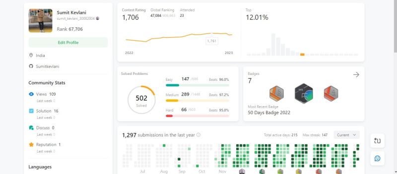 Sumit Kevlani on LinkedIn: #leetcode #dsa #coding #internship2023 # ... Sumit Kevlani on LinkedIn: #leetcode #dsa #coding #internship2023 # ...
