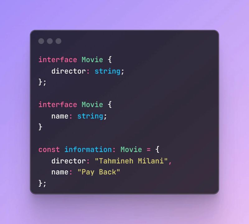 Siyavash Khani on LinkedIn: #typescript #type #interface | 10 comments Siyavash Khani on LinkedIn: #typescript #type #interface | 10 comments
