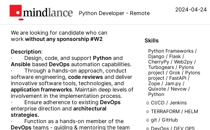 Pavan Pandit on LinkedIn: Python Developer - Remote Pavan Pandit on LinkedIn: Python Developer - Remote