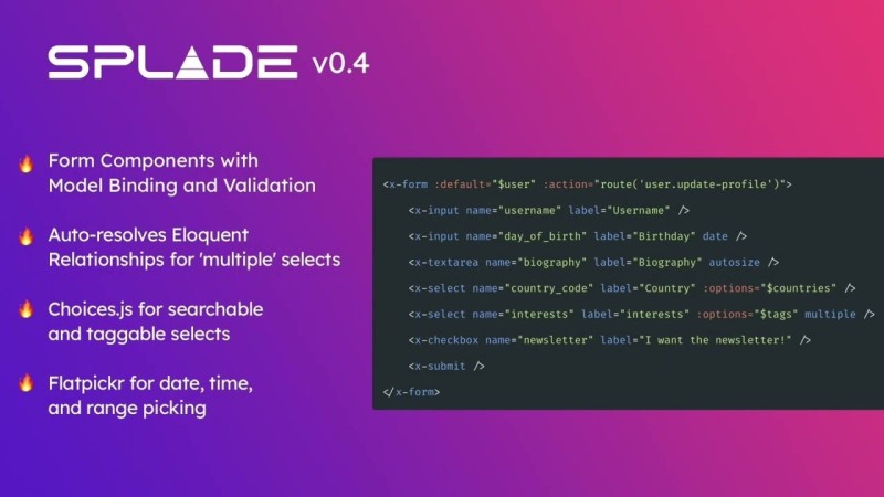 Laravel News on LinkedIn: Laravel Splade - Form Components (model ... Laravel News on LinkedIn: Laravel Splade - Form Components (model ...