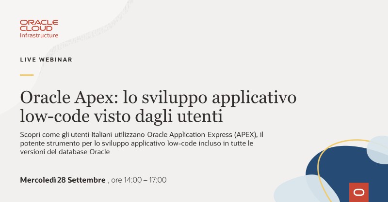 Cristina Puel LinkedIn‘de: Oracle APEX: lo sviluppo applicativo low ... Cristina Puel LinkedIn‘de: Oracle APEX: lo sviluppo applicativo low ...