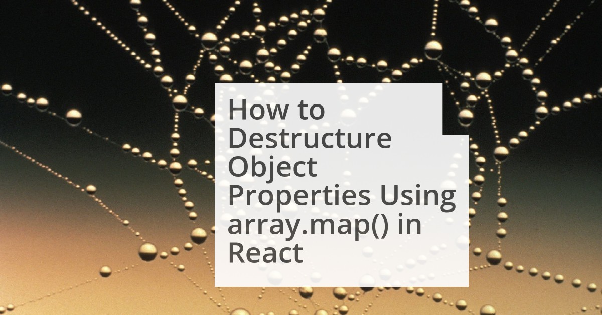 React Jobs on LinkedIn: How to Destructure Object Properties Using ... React Jobs on LinkedIn: How to Destructure Object Properties Using ...