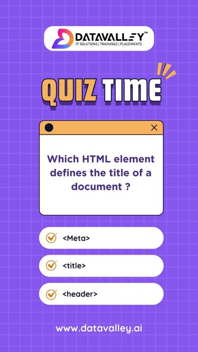 DATAVALLEY.AI on LinkedIn: #quiztime #html #techtrivia #codechallenge # ... DATAVALLEY.AI on LinkedIn: #quiztime #html #techtrivia #codechallenge # ...