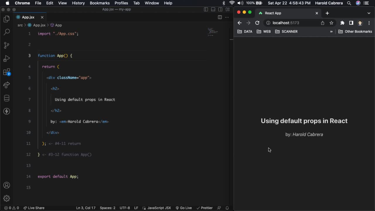 Harold Cabrera on LinkedIn: React default props Harold Cabrera on LinkedIn: React default props