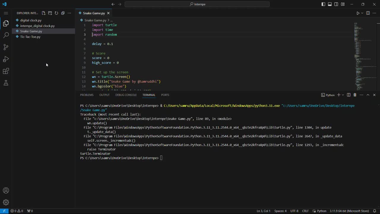 Samruddhi Basavaraj on LinkedIn: #pythonprogramming #gamedevelopment # ... Samruddhi Basavaraj on LinkedIn: #pythonprogramming #gamedevelopment # ...
