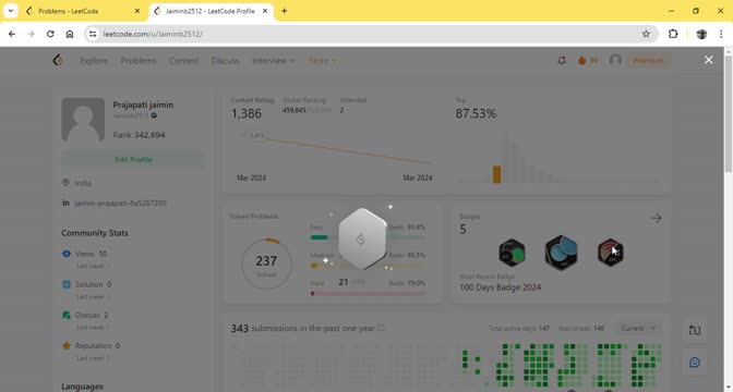 Jaimin Prajapati on LinkedIn: #leetcode #problemsolving #monthlybadge # ... Jaimin Prajapati on LinkedIn: #leetcode #problemsolving #monthlybadge # ...
