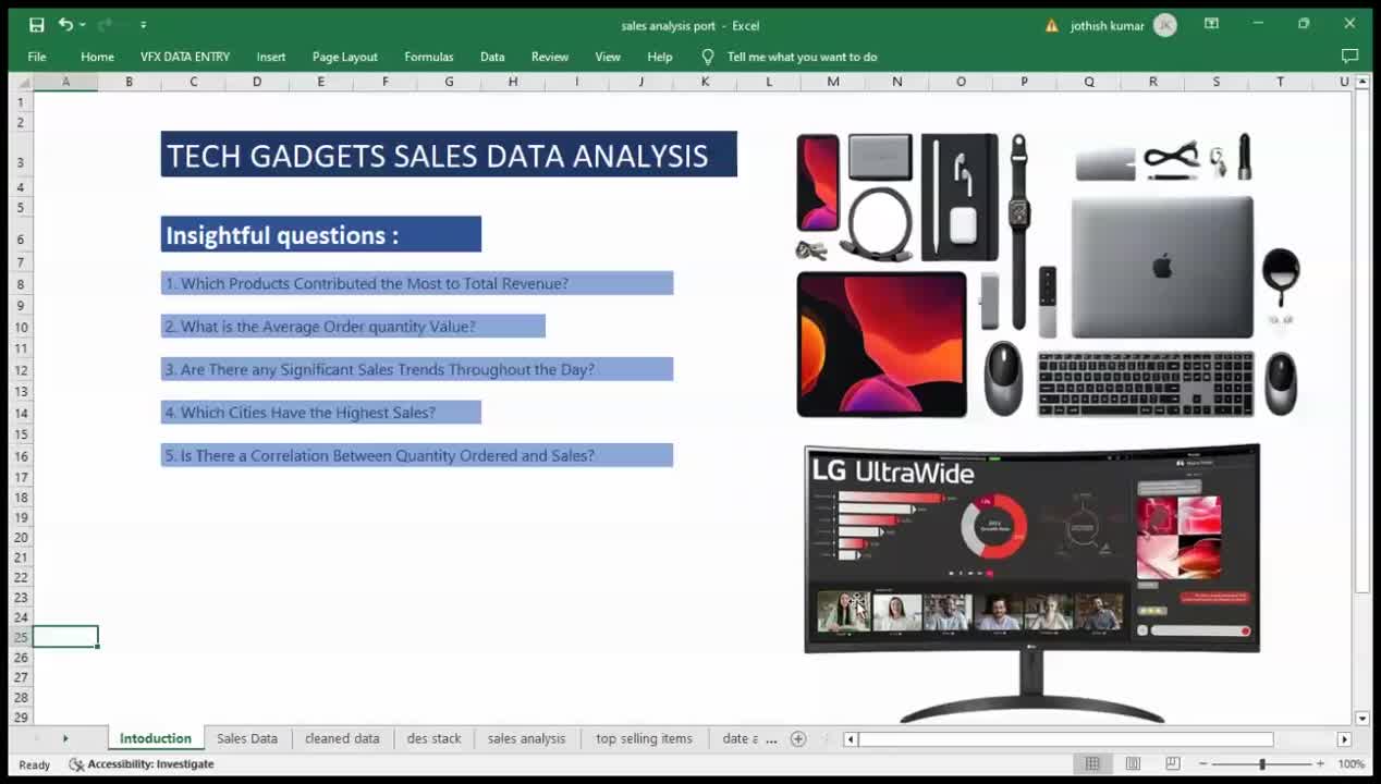 📊 Excel insights for tech sales data 🚀 #datascienceintern | Jothish ... 📊 Excel insights for tech sales data 🚀 #datascienceintern | Jothish ...