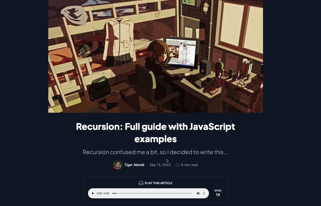 Tiger Abrodi on LinkedIn: A full guide to Recursion with JavaScript ... Tiger Abrodi on LinkedIn: A full guide to Recursion with JavaScript ...