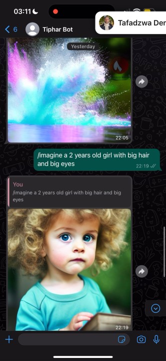 Tafadzwa Demba on LinkedIn: #ai #whatsappchatbot #imagination # ... Tafadzwa Demba on LinkedIn: #ai #whatsappchatbot #imagination # ...