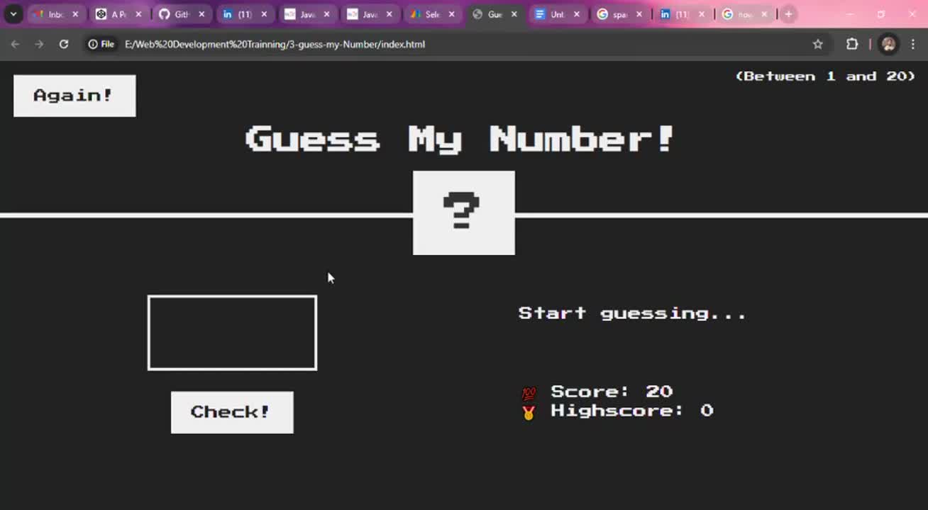 Ragul B on LinkedIn: #html #css #javascript #webdev #guessmynumber Ragul B on LinkedIn: #html #css #javascript #webdev #guessmynumber