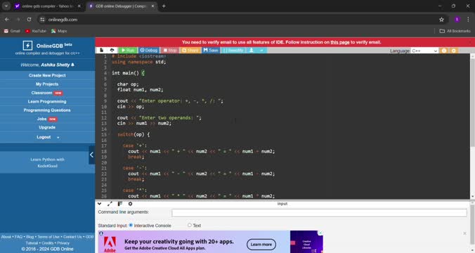 Ashika Shetty on LinkedIn: #c #codsoft Ashika Shetty on LinkedIn: #c #codsoft