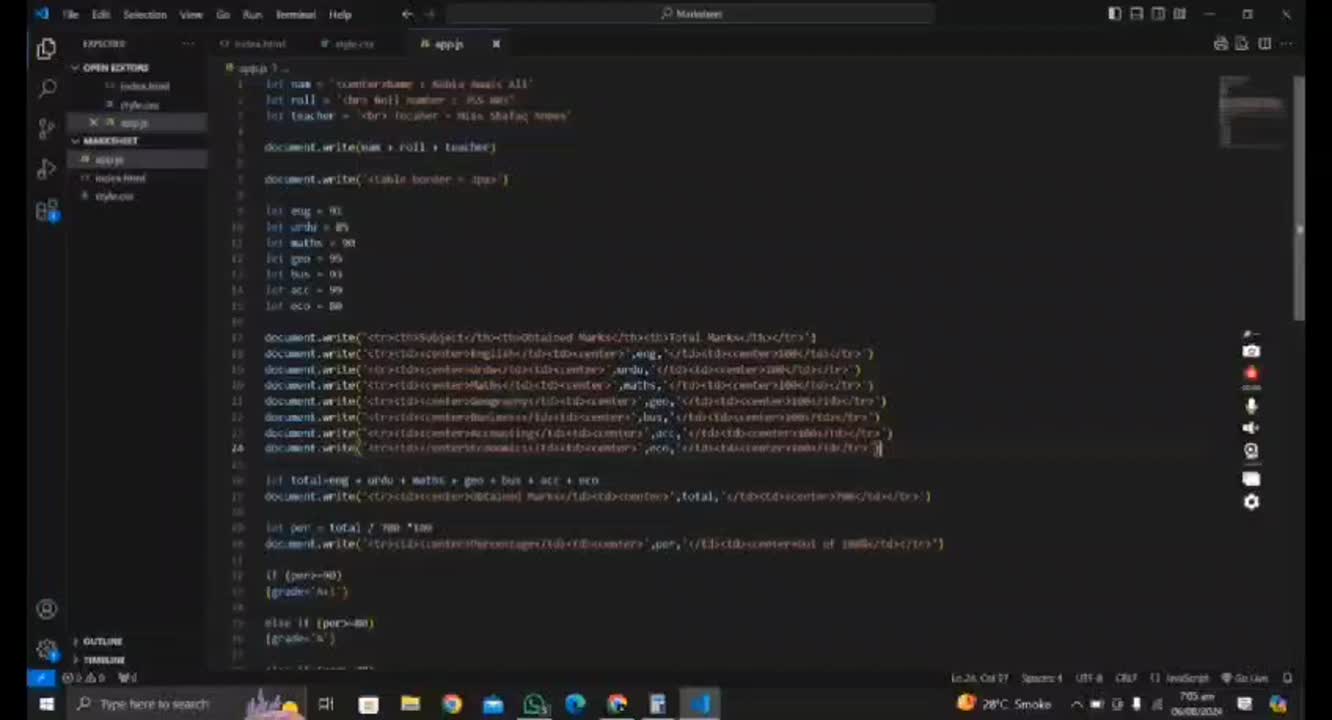 Rabia Awais Ali on LinkedIn: Assignment Marksheet JavaScript , CSS ... Rabia Awais Ali on LinkedIn: Assignment Marksheet JavaScript , CSS ...