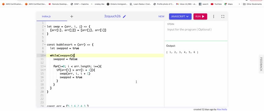 Alex Aime Nolla Batta on LinkedIn: DSA Bubble Sort using nested for ... Alex Aime Nolla Batta on LinkedIn: DSA Bubble Sort using nested for ...