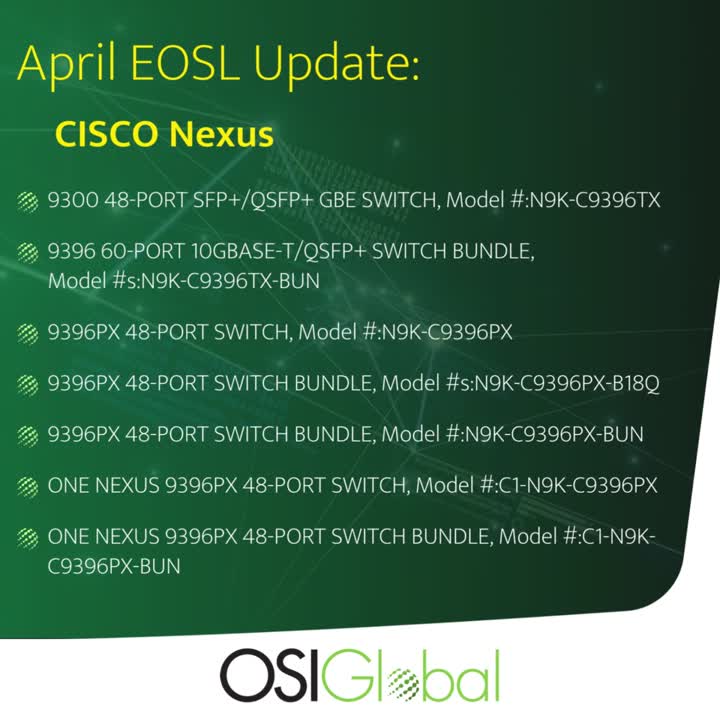 OSI Global on LinkedIn: #cisco #eosl #thirdpartymaintenance OSI Global on LinkedIn: #cisco #eosl #thirdpartymaintenance
