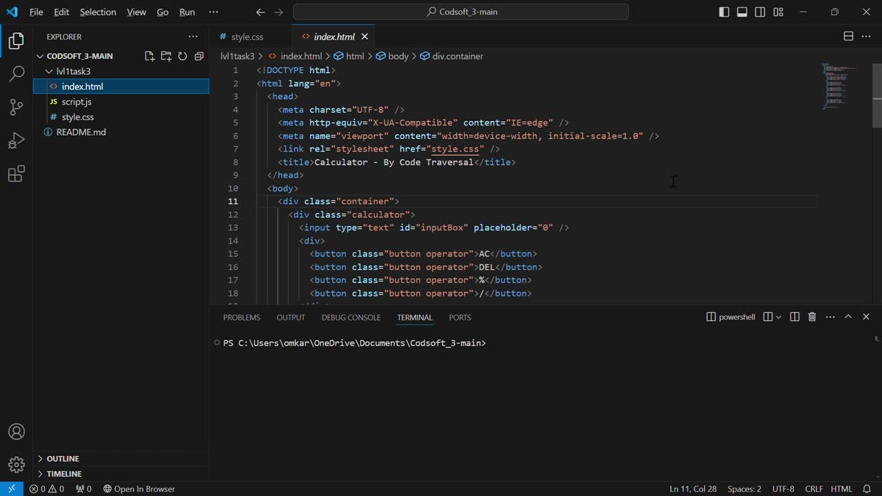 omkar Pai on LinkedIn: #codsoft #webdevelopment #internship omkar Pai on LinkedIn: #codsoft #webdevelopment #internship