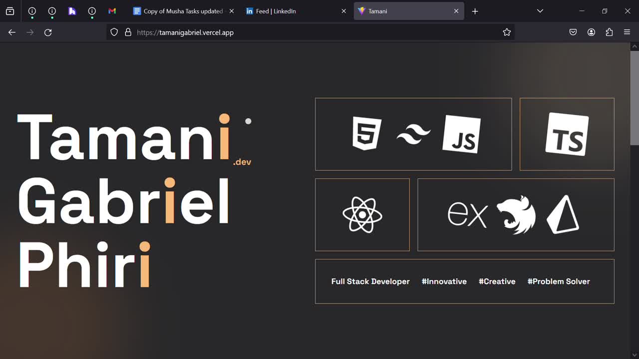 Tamani Phiri on LinkedIn: #reactjs #tailwind #gsap Tamani Phiri on LinkedIn: #reactjs #tailwind #gsap