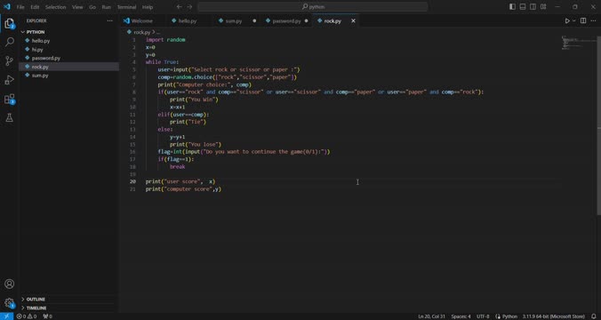 Dadala Drushyala Keerthana on LinkedIn: #codsoft #python Dadala Drushyala Keerthana on LinkedIn: #codsoft #python
