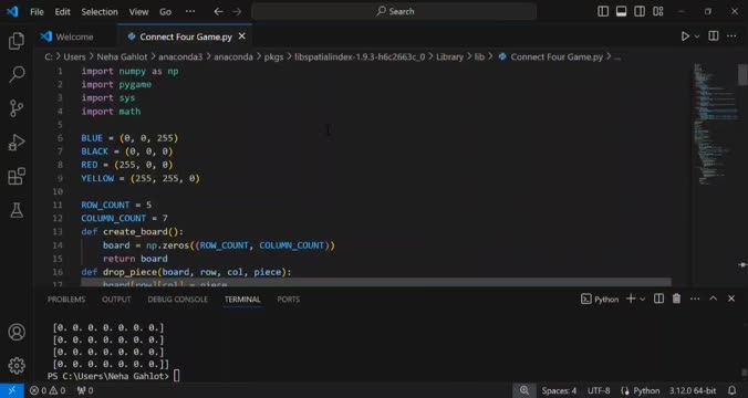 Neha Gahlot on LinkedIn: #python #internpe #connectfour #coding # ... Neha Gahlot on LinkedIn: #python #internpe #connectfour #coding # ...