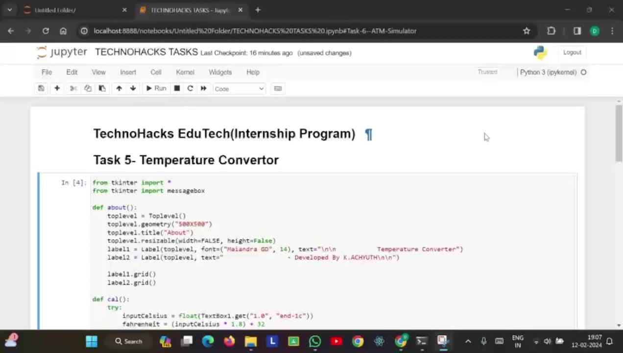 Manoj Sirigiri on LinkedIn: #python #internship #technohacksedutech Manoj Sirigiri on LinkedIn: #python #internship #technohacksedutech