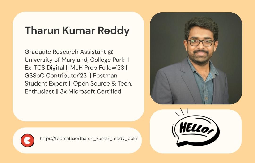 Tharun Kumar Reddy Polu on LinkedIn: #topmate #mastersdegree # ... Tharun Kumar Reddy Polu on LinkedIn: #topmate #mastersdegree # ...