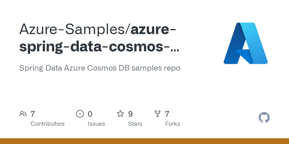 Azure Cosmos DB on LinkedIn: GitHub - Azure-Samples/azure-spring-data ... Azure Cosmos DB on LinkedIn: GitHub - Azure-Samples/azure-spring-data ...