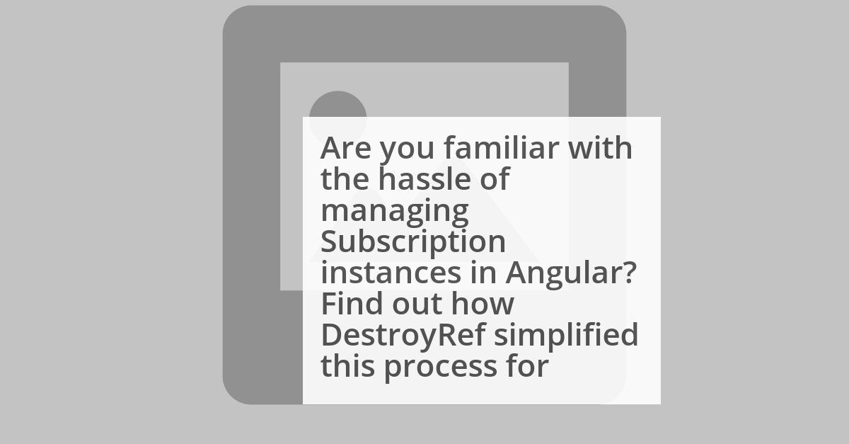 Angular Jobs on LinkedIn: How DestroyRef made my life easier with ... Angular Jobs on LinkedIn: How DestroyRef made my life easier with ...