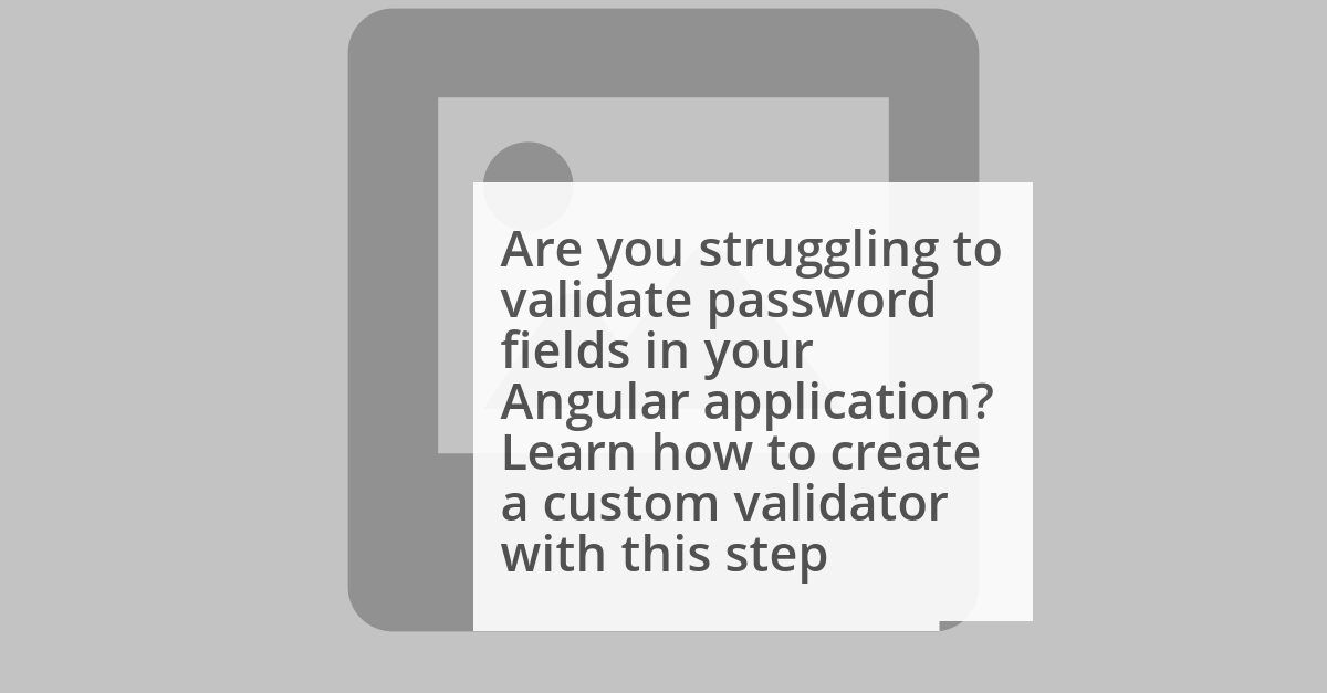 Angular Jobs on LinkedIn: Implementing Confirm Password Validation in ... Angular Jobs on LinkedIn: Implementing Confirm Password Validation in ...