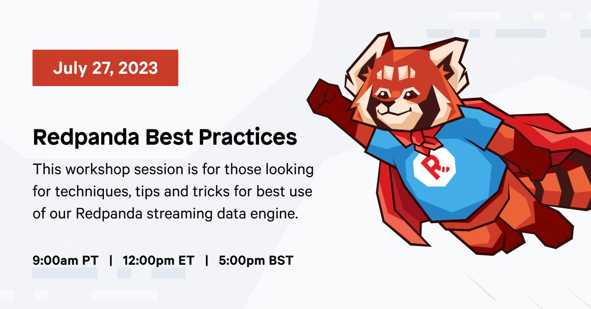 Redpanda Data on LinkedIn: Redpanda Virtual Workshop - Best Practices Redpanda Data on LinkedIn: Redpanda Virtual Workshop - Best Practices