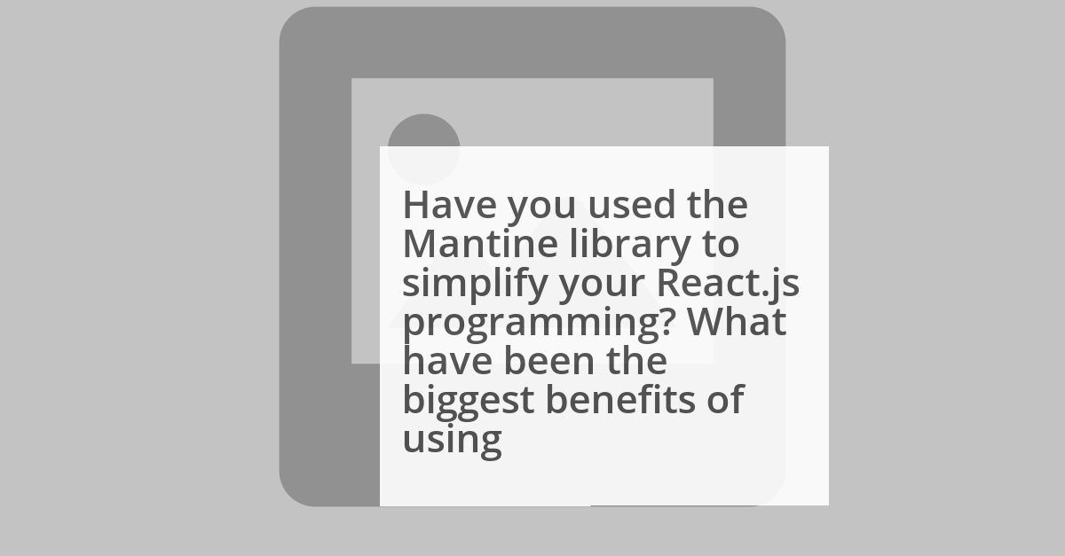 React Jobs on LinkedIn: React Hooks Library - Mantine Part 1 React Jobs on LinkedIn: React Hooks Library - Mantine Part 1