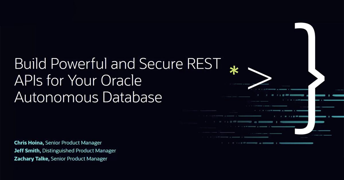 Oracle Developers on LinkedIn: Build Powerful and Secure REST APIs for ... Oracle Developers on LinkedIn: Build Powerful and Secure REST APIs for ...