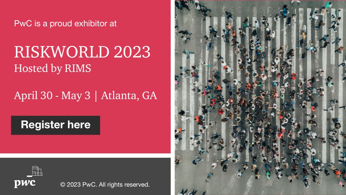 Richard de Haan on LinkedIn: Join PwC at 2023 RISKWORLD (April 30 - May 3) Richard de Haan on LinkedIn: Join PwC at 2023 RISKWORLD (April 30 - May 3)