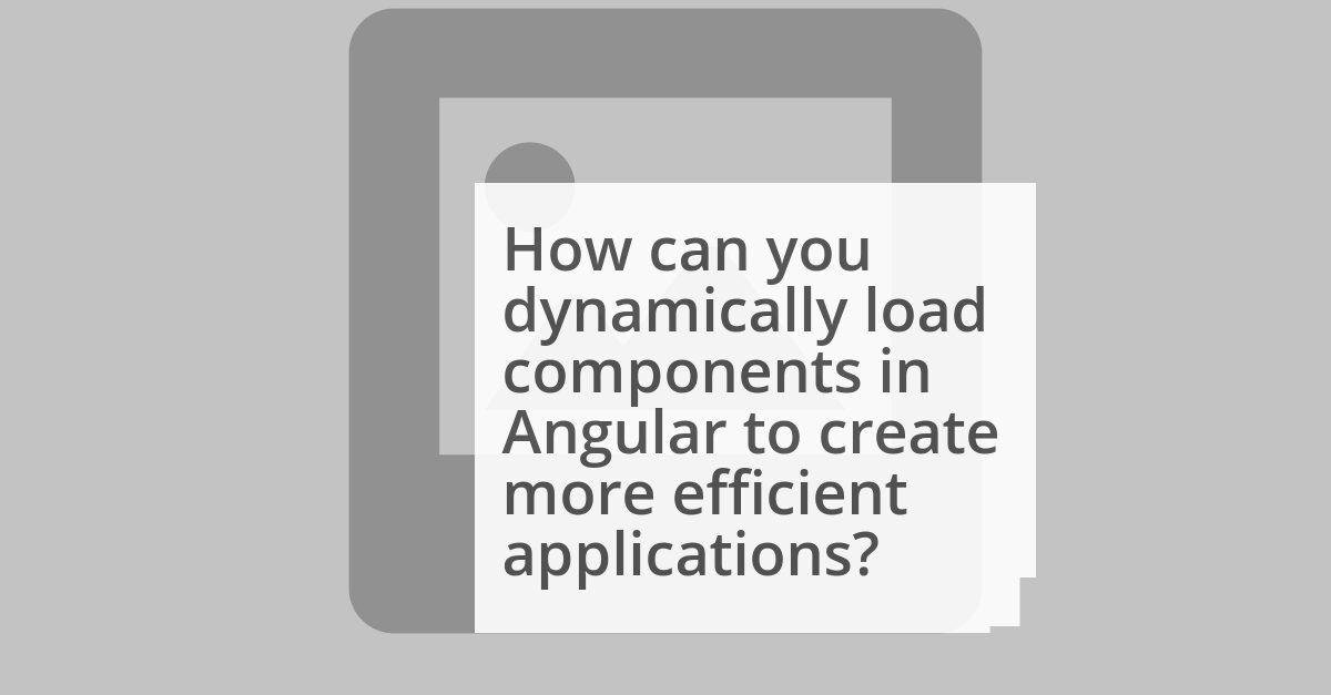 Angular Jobs on LinkedIn: Dynamic Components in Angular Angular Jobs on LinkedIn: Dynamic Components in Angular