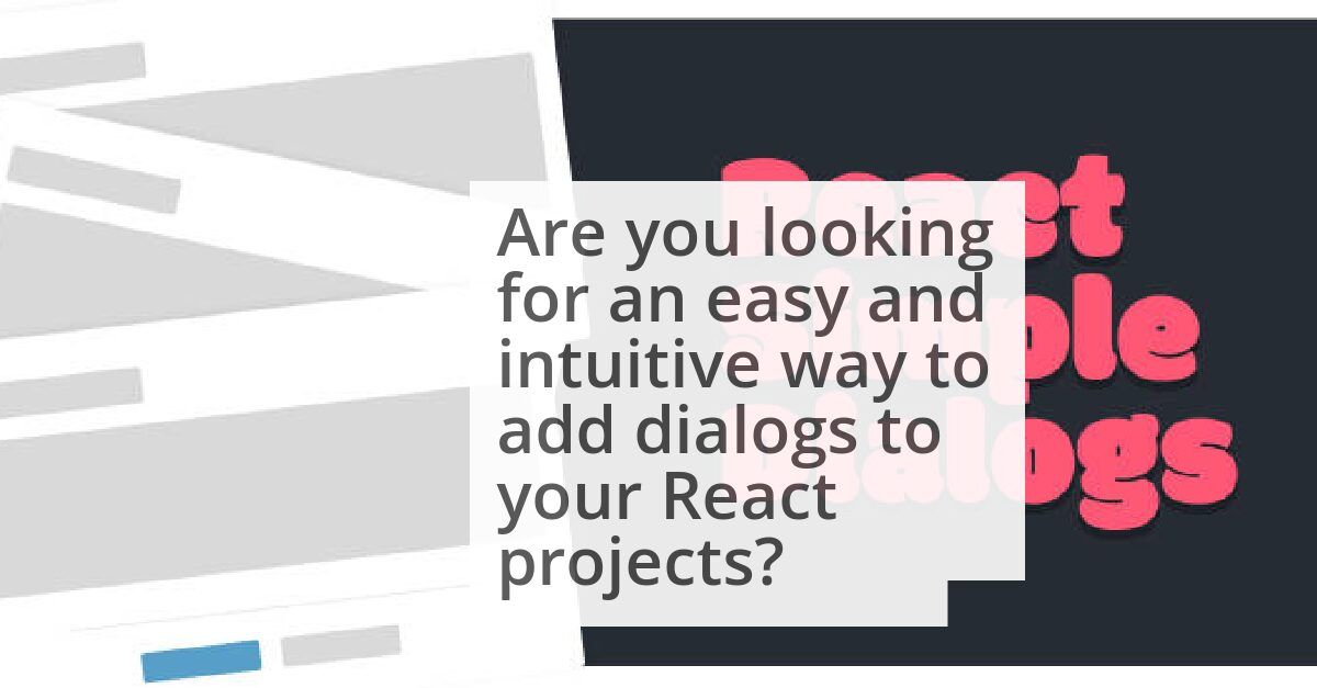 React Jobs on LinkedIn: A React library to create simple dialogs React Jobs on LinkedIn: A React library to create simple dialogs