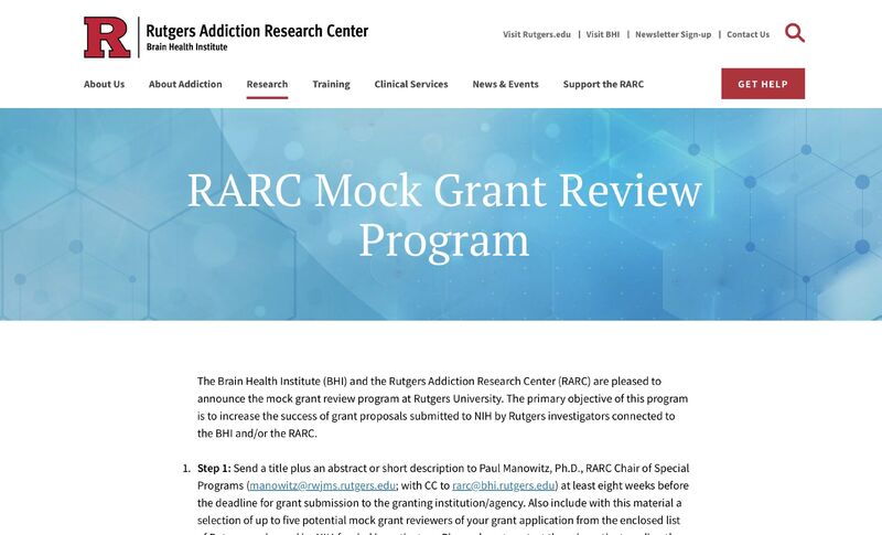 Rutgers Addiction Research Center on LinkedIn: RARC Mock Grant Review ... Rutgers Addiction Research Center on LinkedIn: RARC Mock Grant Review ...