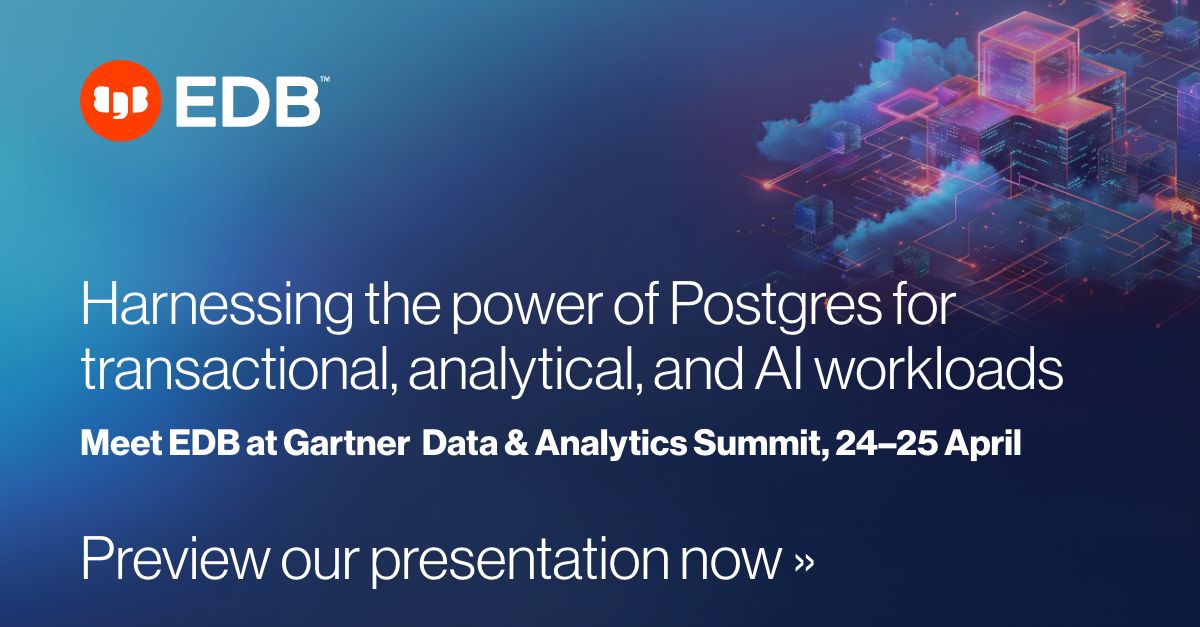 EDB on LinkedIn: #postgres #data #ai #analytics #b2b #postgresql #database EDB on LinkedIn: #postgres #data #ai #analytics #b2b #postgresql #database