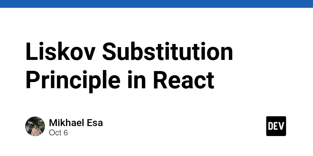 Mathieu PITON on LinkedIn: Liskov Substitution Principle in React Mathieu PITON on LinkedIn: Liskov Substitution Principle in React