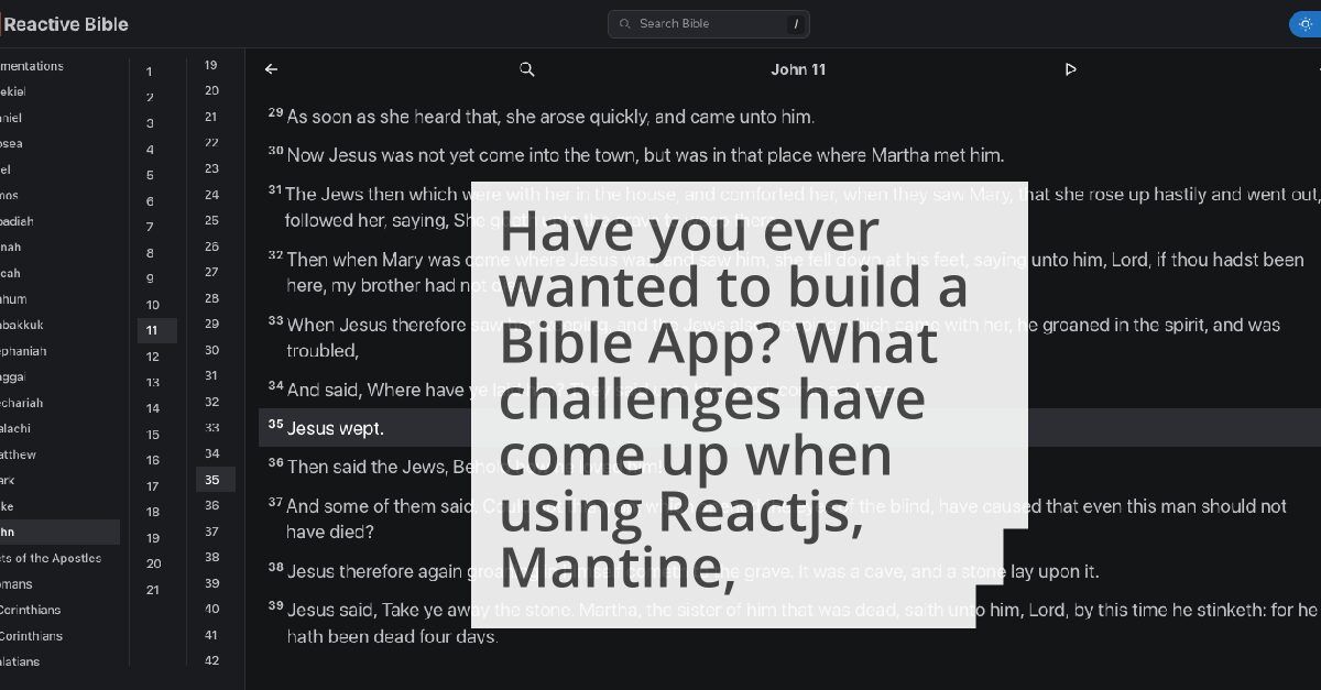 React Jobs on LinkedIn: A Reactive Bible App developed with Reactjs ... React Jobs on LinkedIn: A Reactive Bible App developed with Reactjs ...