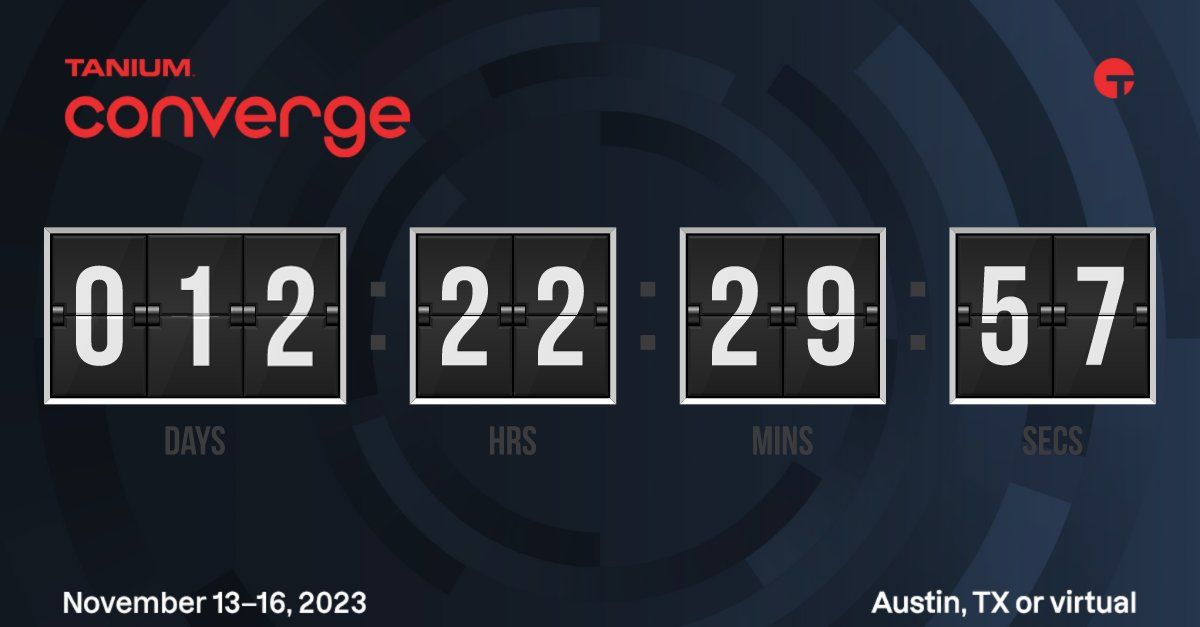 Dries M. on LinkedIn: Tanium Converge 2023 | We're back in Austin, TX! Dries M. on LinkedIn: Tanium Converge 2023 | We're back in Austin, TX!