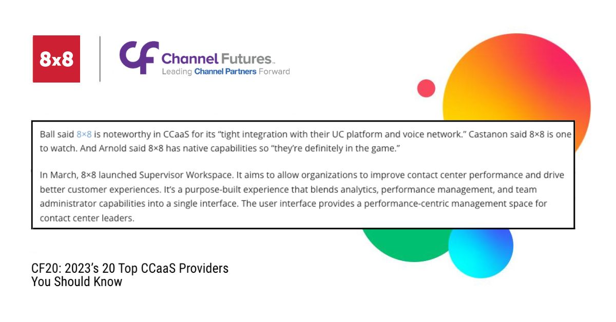 Michael Hoskins on LinkedIn: 8x8 Contact Center: One of 2023's Top ... Michael Hoskins on LinkedIn: 8x8 Contact Center: One of 2023's Top ...