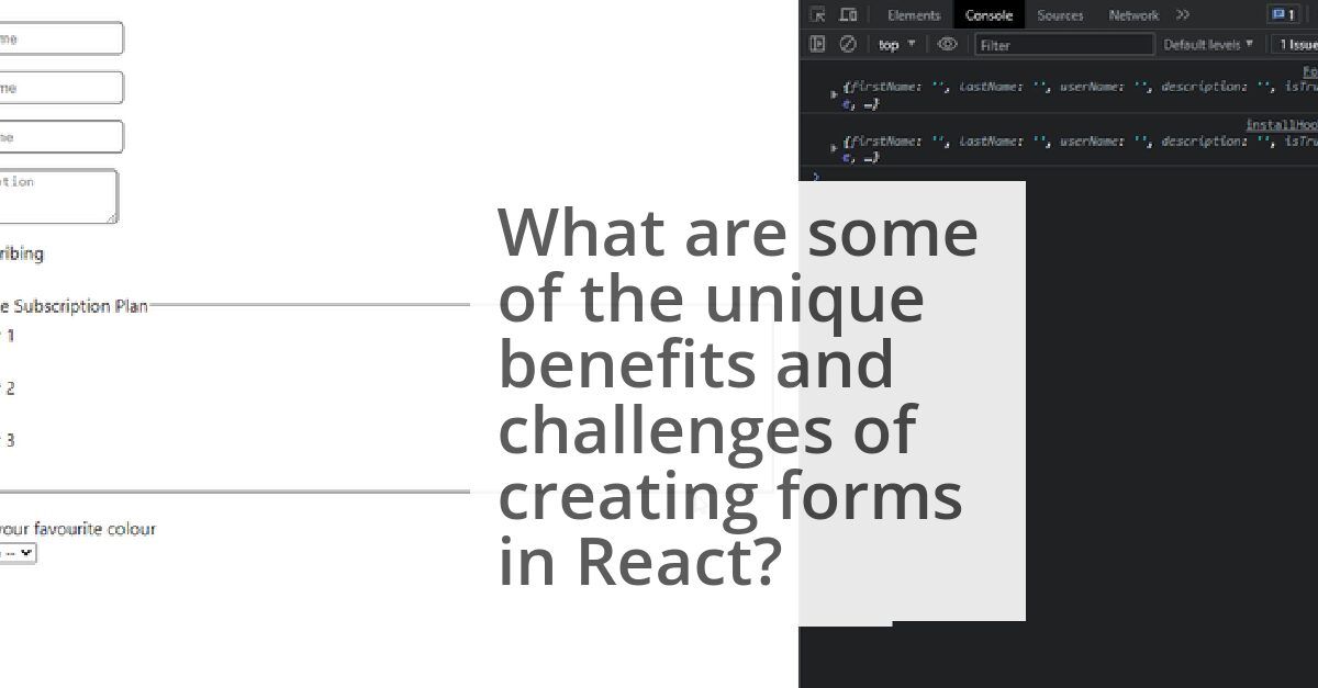 React Jobs on LinkedIn: Creating forms in React React Jobs on LinkedIn: Creating forms in React