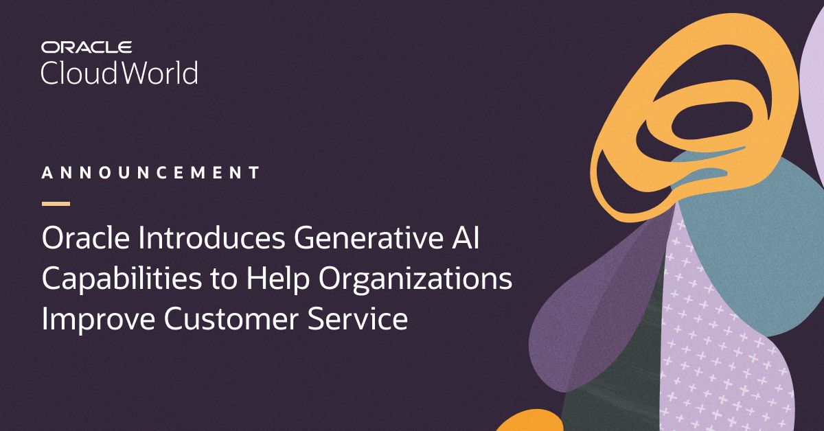 Oracle Customer Experience on LinkedIn: Oracle Introduces Generative AI ... Oracle Customer Experience on LinkedIn: Oracle Introduces Generative AI ...